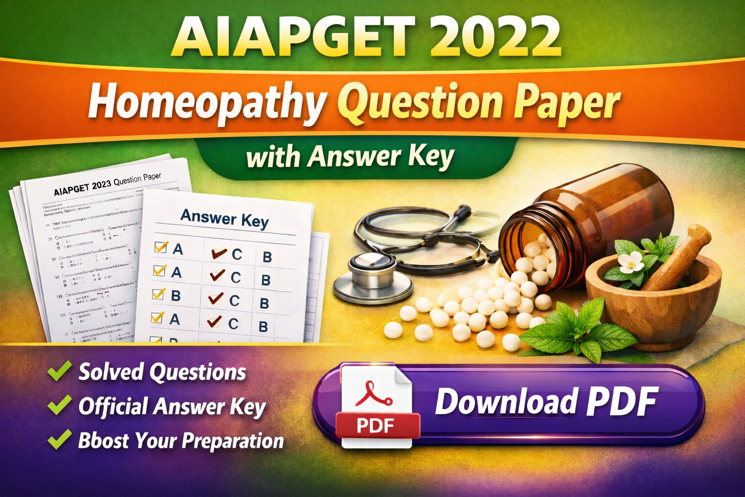 AIAPGET 2021 Homeopathy Set 01 Question Paper with Answer Key (PDF ...