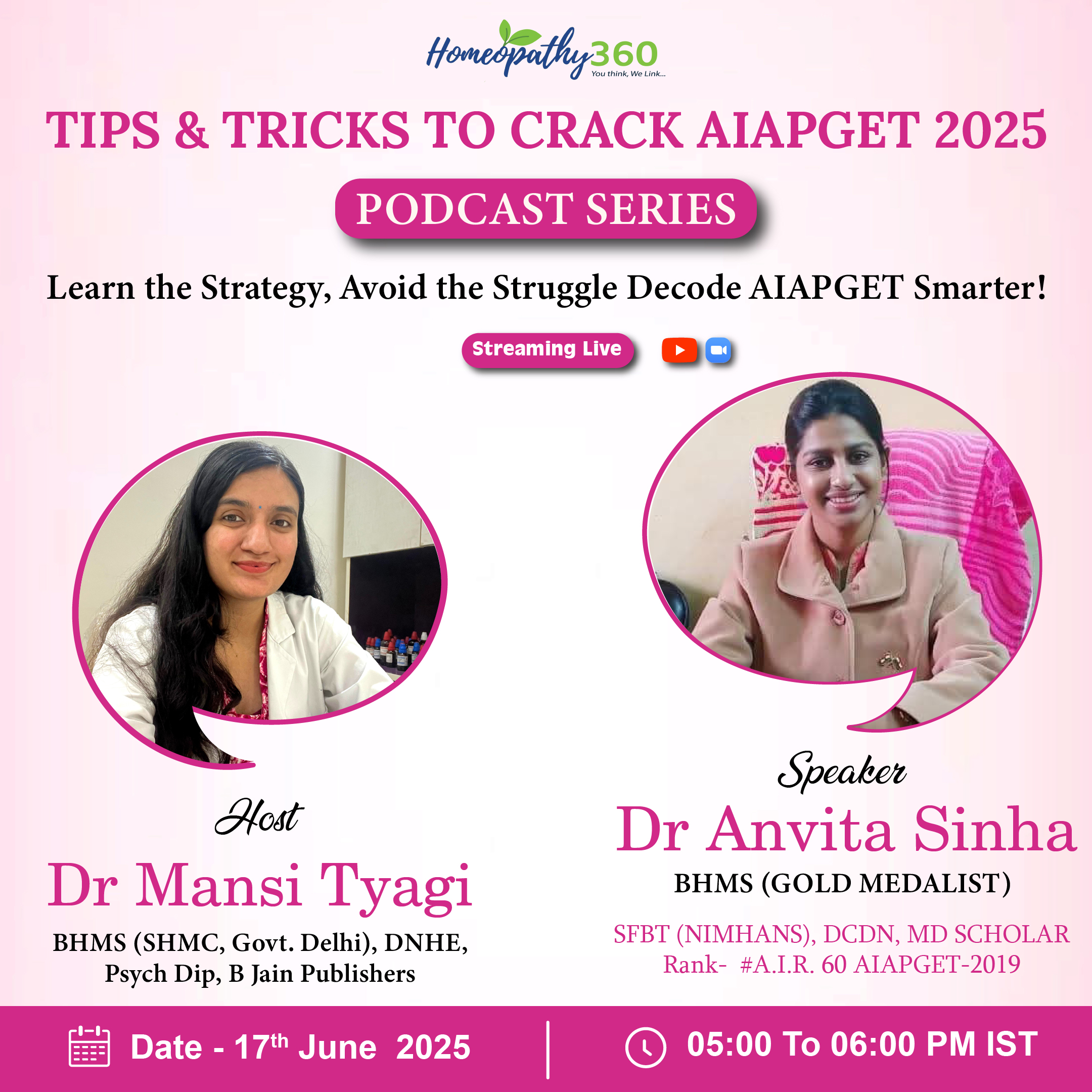 Join us for A PODCAST SERIES for TIPS & TRICKS TO CRACK AIAPGET 2025 with DR ANVITA SINHA