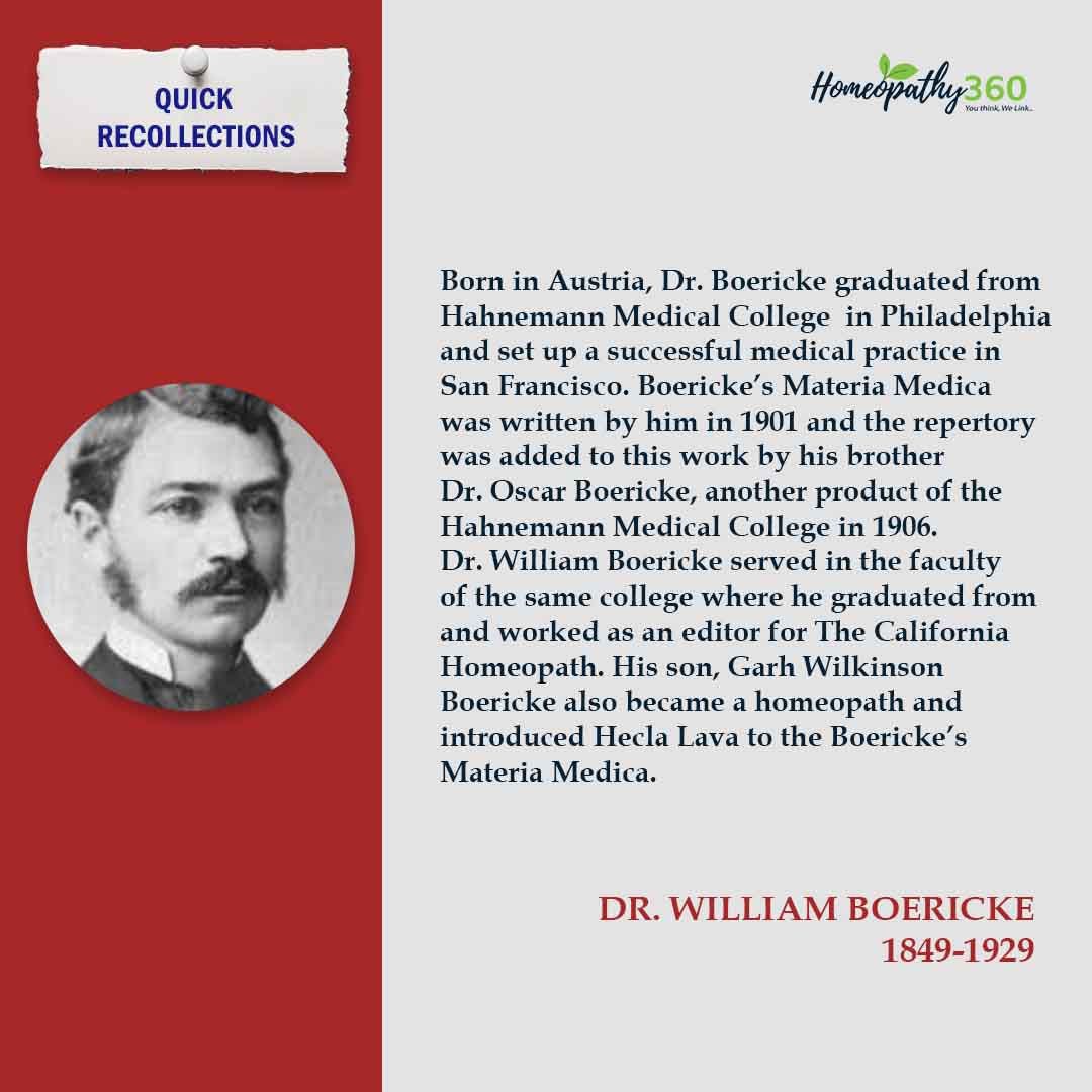 Dr. William Boericke Biography and Books - homeopathy360
