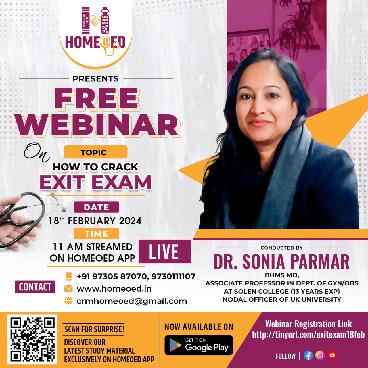 Join upcoming webinar on HOW TO CRACK THE EXIT EXAM by Sonia Parmar on ...