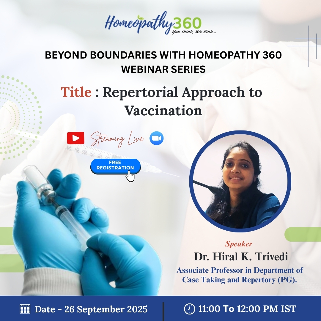 Join Upcoming live Webinar with Dr. Hiral K. Trivedi - homeopathy360